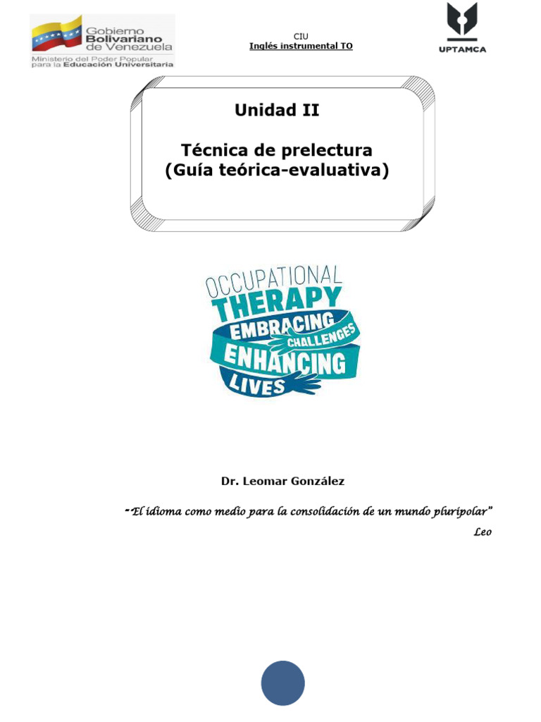 Guía de Inglés 2 | PDF | Comprensión lectora | Lingüística