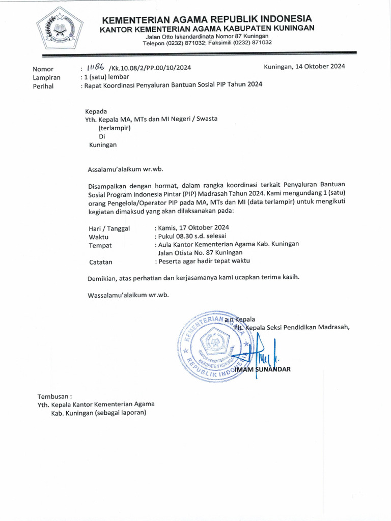 Undangan Raker PIP 2024 OK | PDF