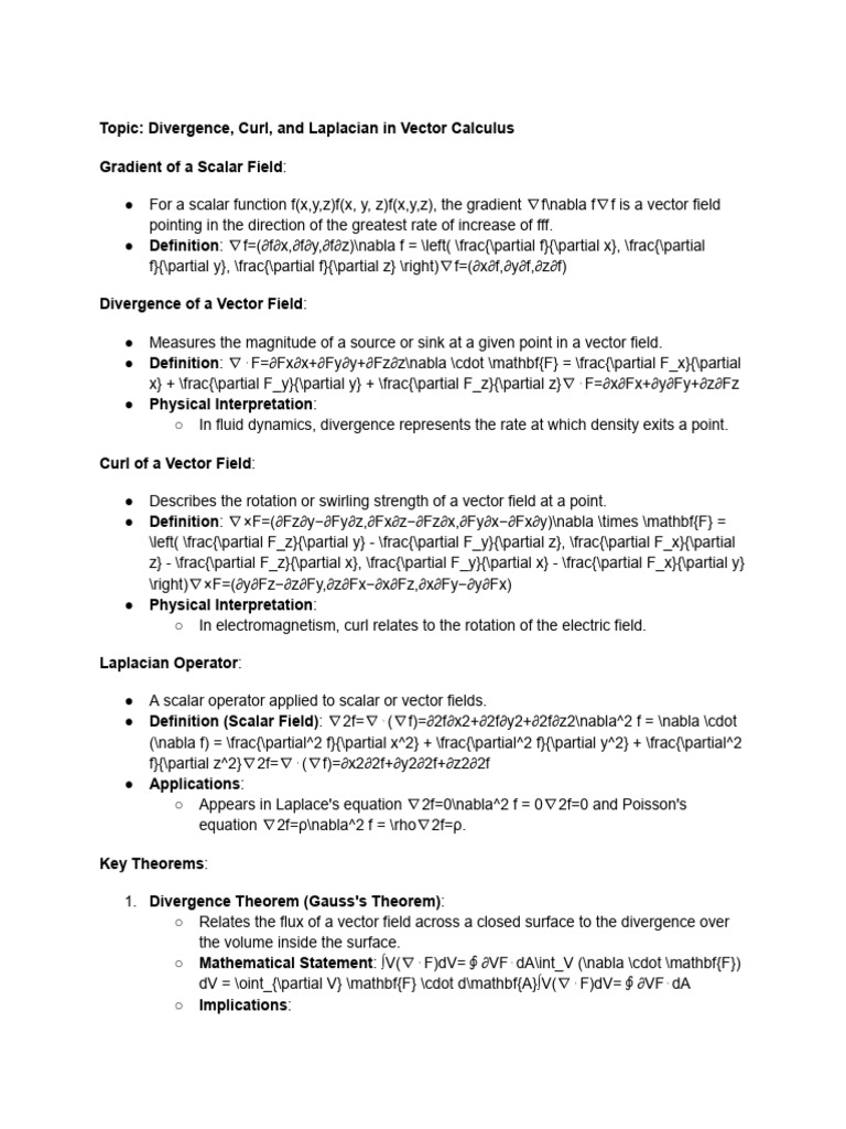 Advanced Calculus Lecture Notes - Multivariable Calculus | PDF ...