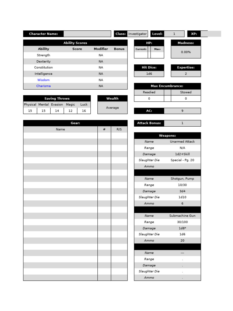 Silent Legions Sheet | PDF