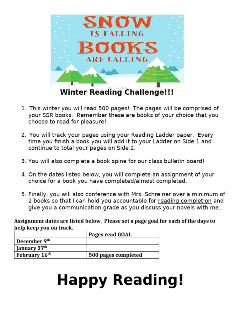 Winter Reading Challenge | PDF