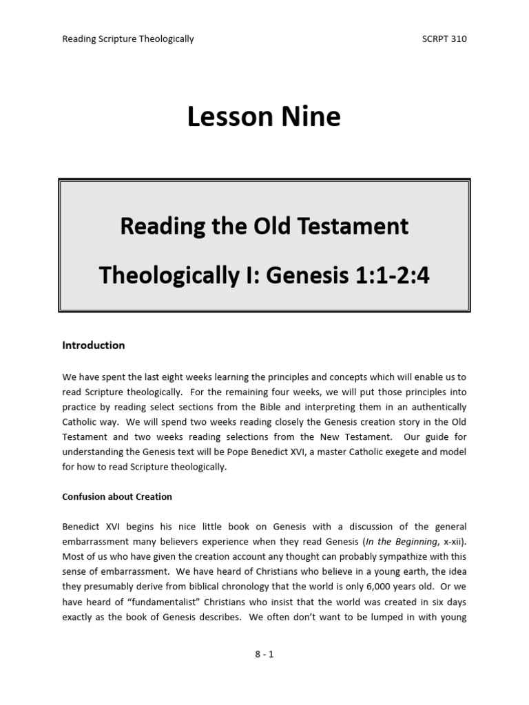 Lesson 9 | PDF | Genesis Creation Narrative | Creationism