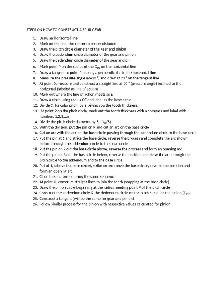 Spur Gear Design Steps | PDF