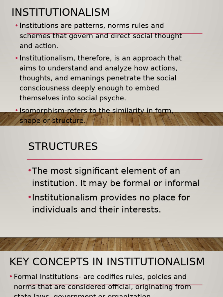 Institutionalism 1st Day | PDF