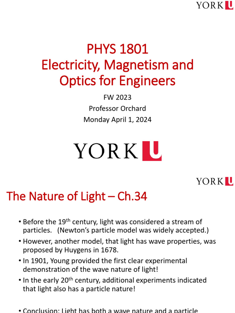 04(Apr)-01-PHYS 1801 | PDF | Light | Reflection (Physics)