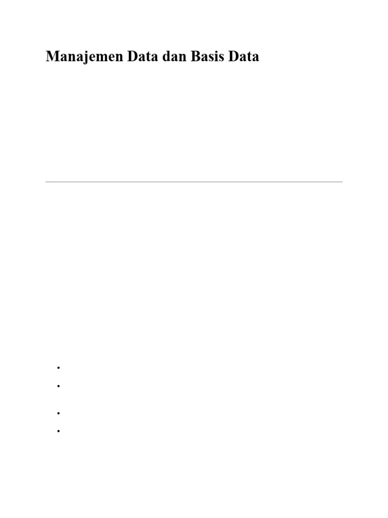 Manajemen Data Dan Basis Data | PDF