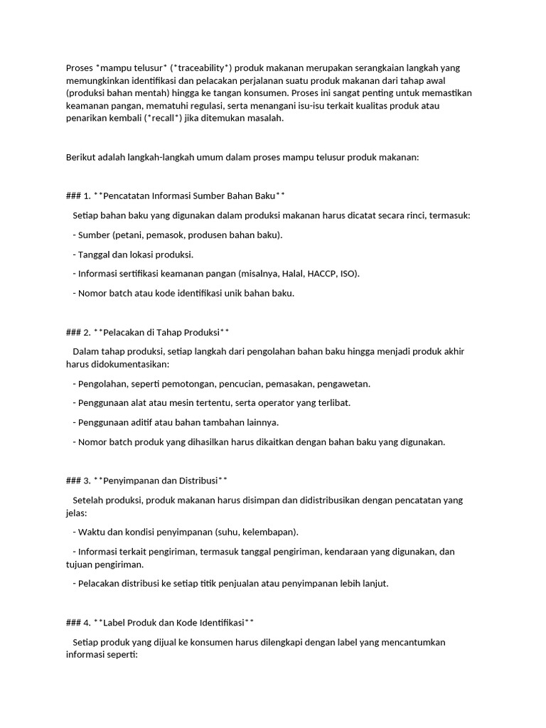 Proses Traceability | PDF