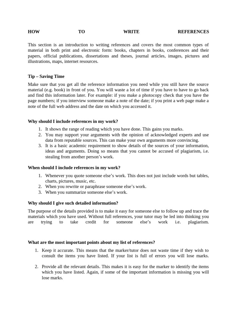 How To Write References | PDF | Books | Thesis