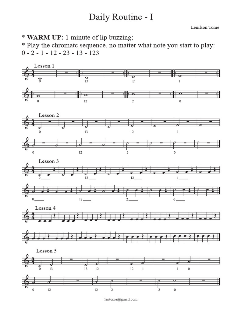 Trumpet Daily Routine 001 | PDF