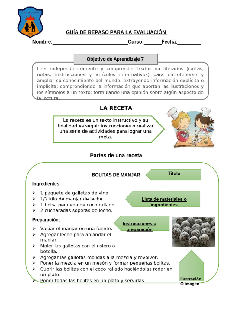 Guía de Repaso La Receta | PDF | Cocina, comidas y vino