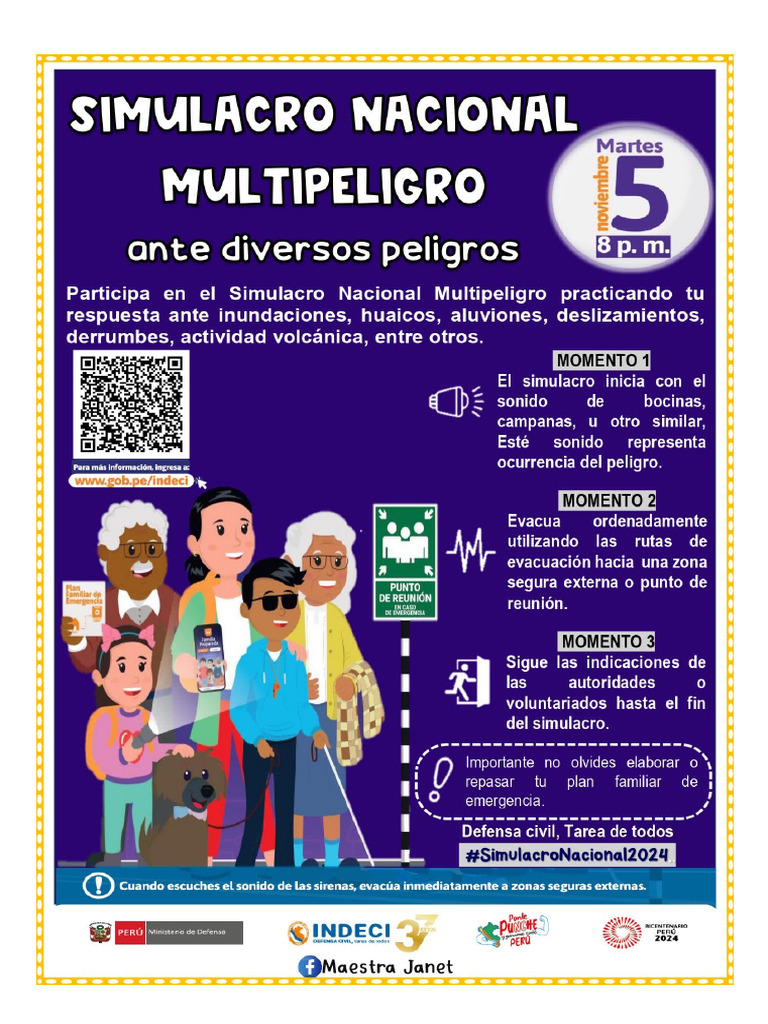 Ficha de Simulacro Multipeligro 2024 | PDF