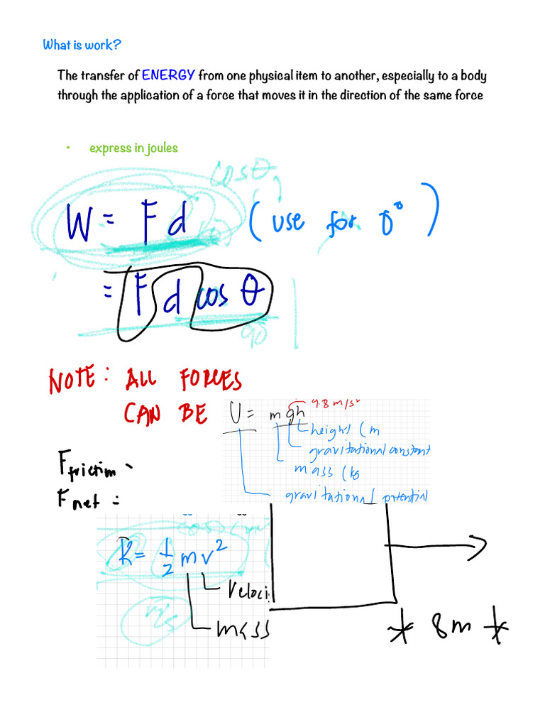 Work Power and Energy | PDF | Force | Potential Energy