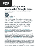 Google Project Aristotle: Team Success Factors | PDF | Leadership ...