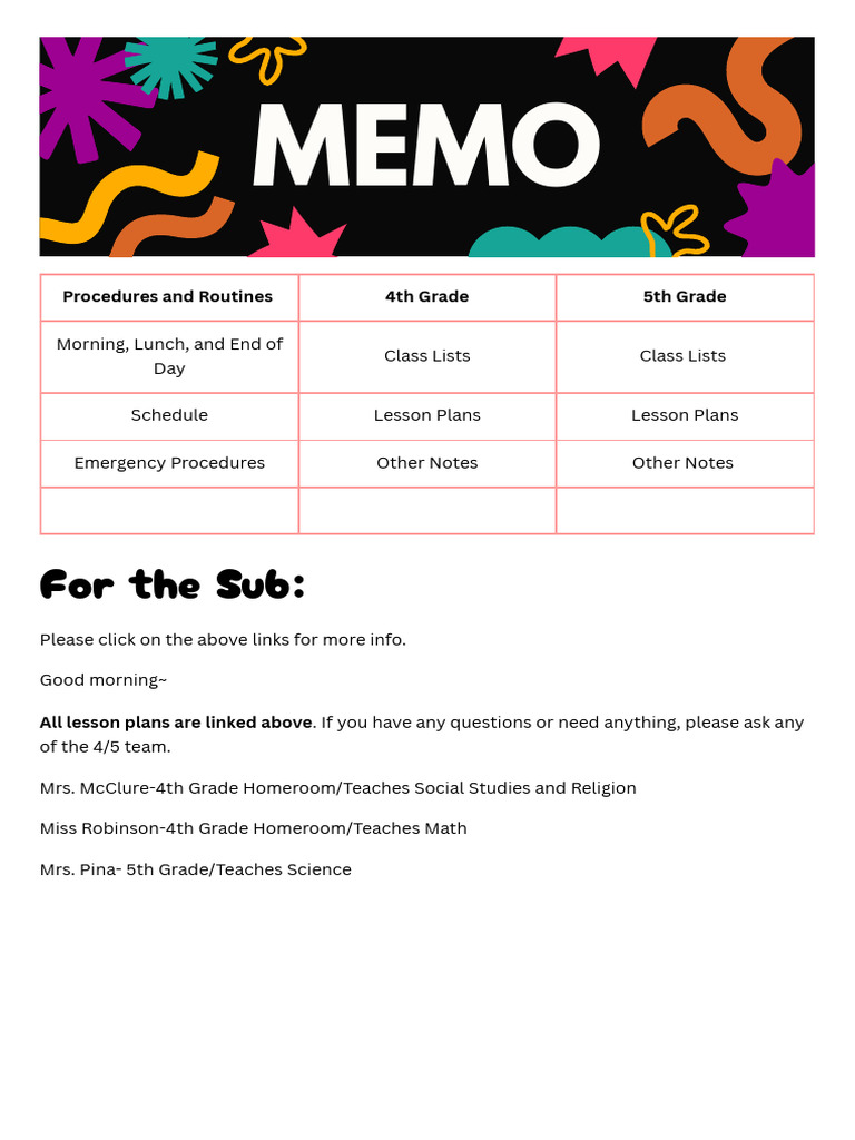 Sub Memo | PDF | Wellness