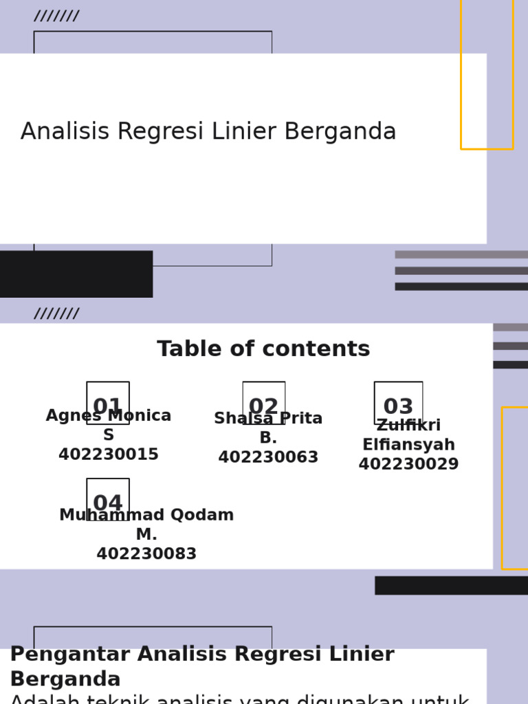 Analisis Regresi Linier Berganda Kel 3 | PDF
