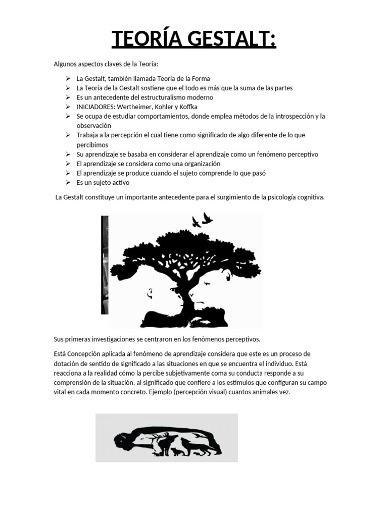 Teoría Gestalt | PDF | Aprendizaje | Percepción