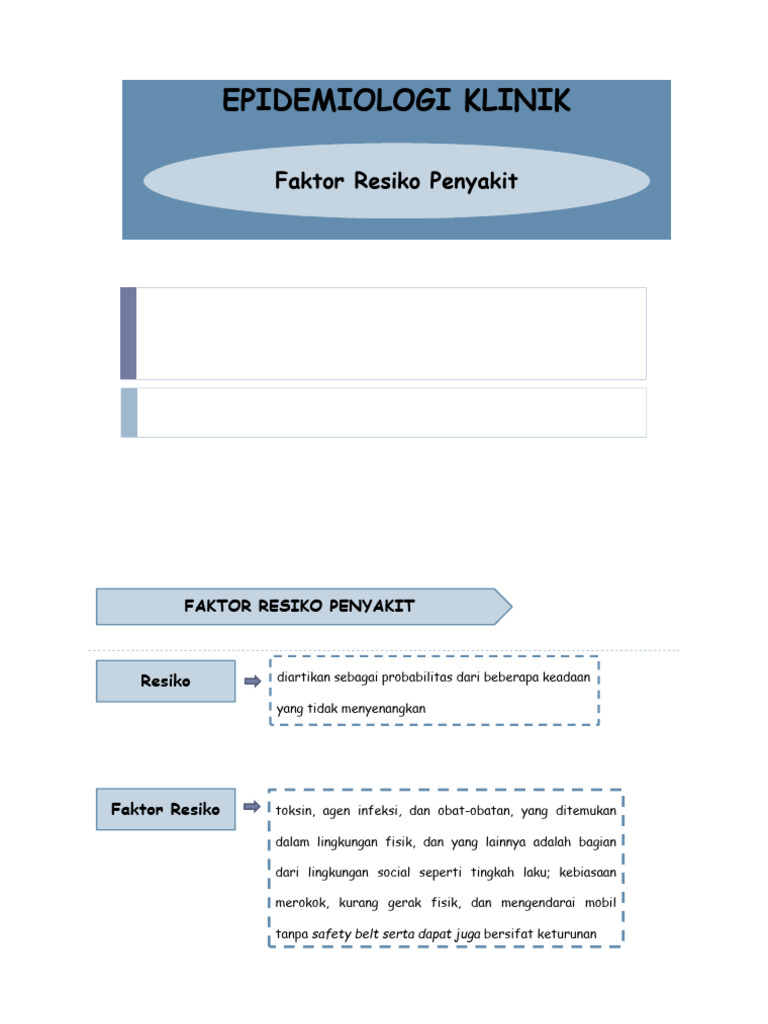 Faktor Risiko Penyakit dalam Epidemiologi | PDF
