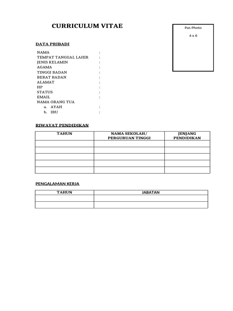 Contoh Format CV | PDF