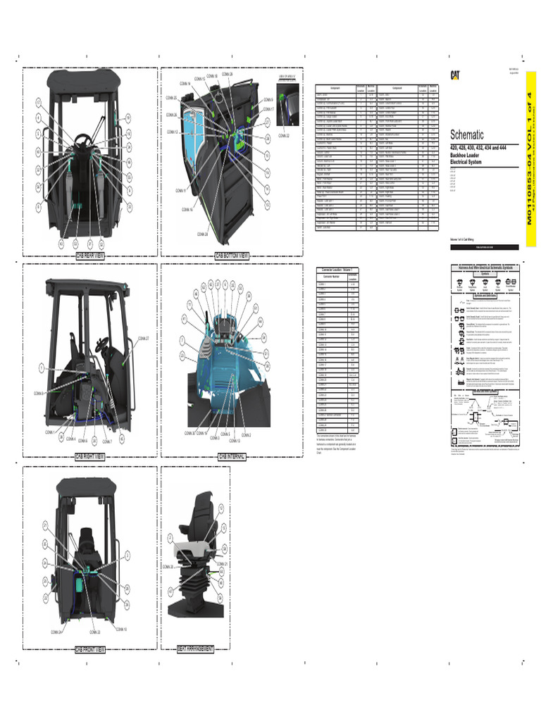 Cab Rear View Cab Bottom View: 420, 428, 430, 432, 434 and 444 ...