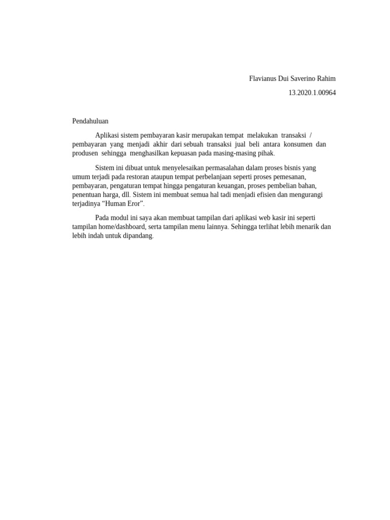 Sistem Kasir Web: Modul & Tampilan | PDF