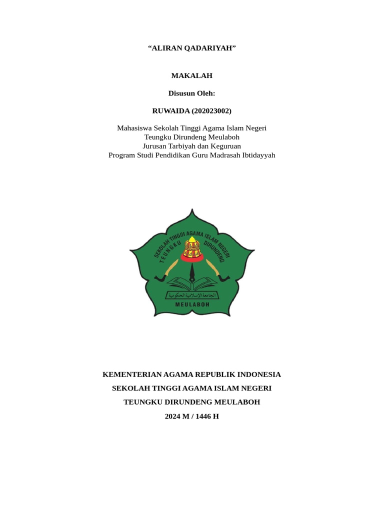 Aliran Qadariyah Ruwaida. | PDF