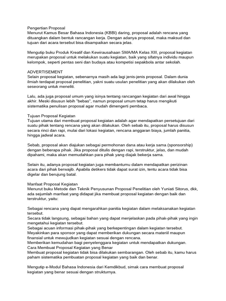 Susunan Proposal | PDF | Bisnis