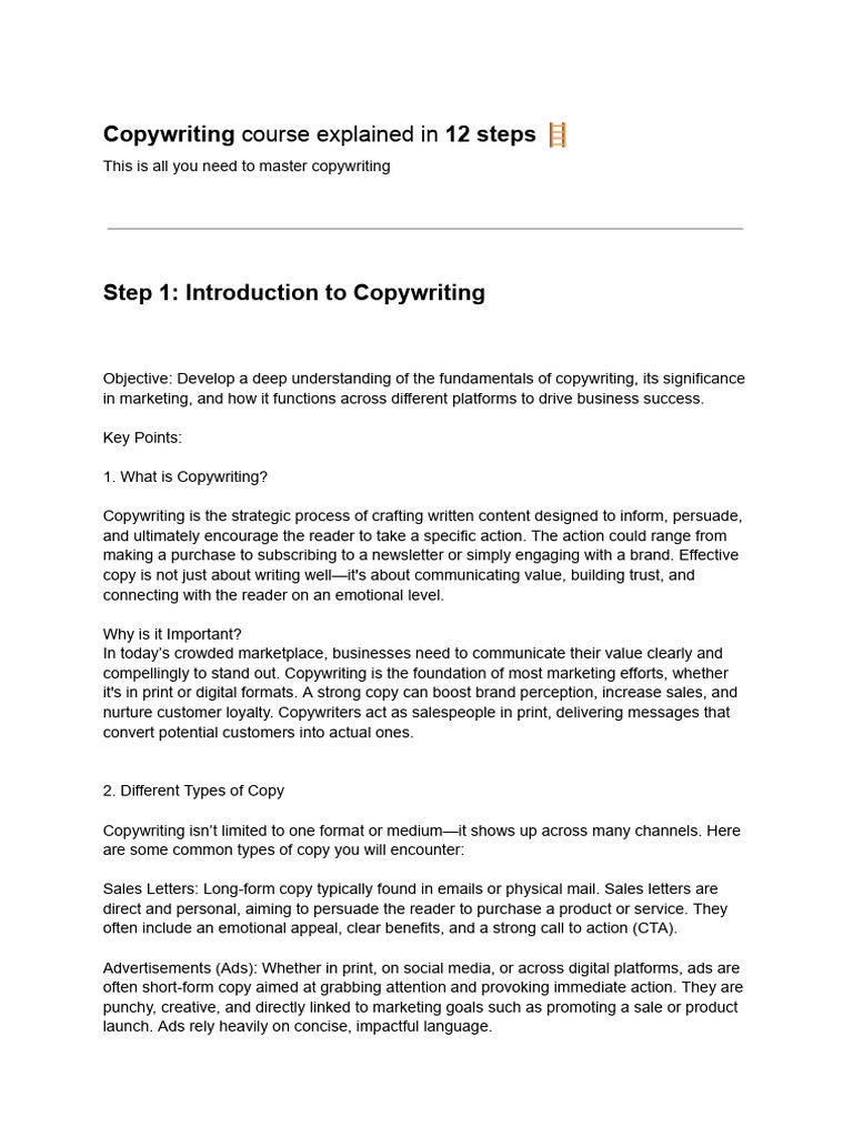 Copy Writing | PDF | Search Engine Optimization | Copywriting