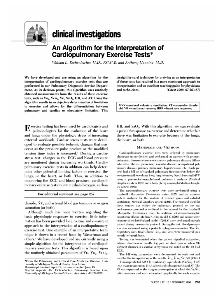 CPET Interpretation Algorithm Overview | PDF | Heart | Clinical Medicine