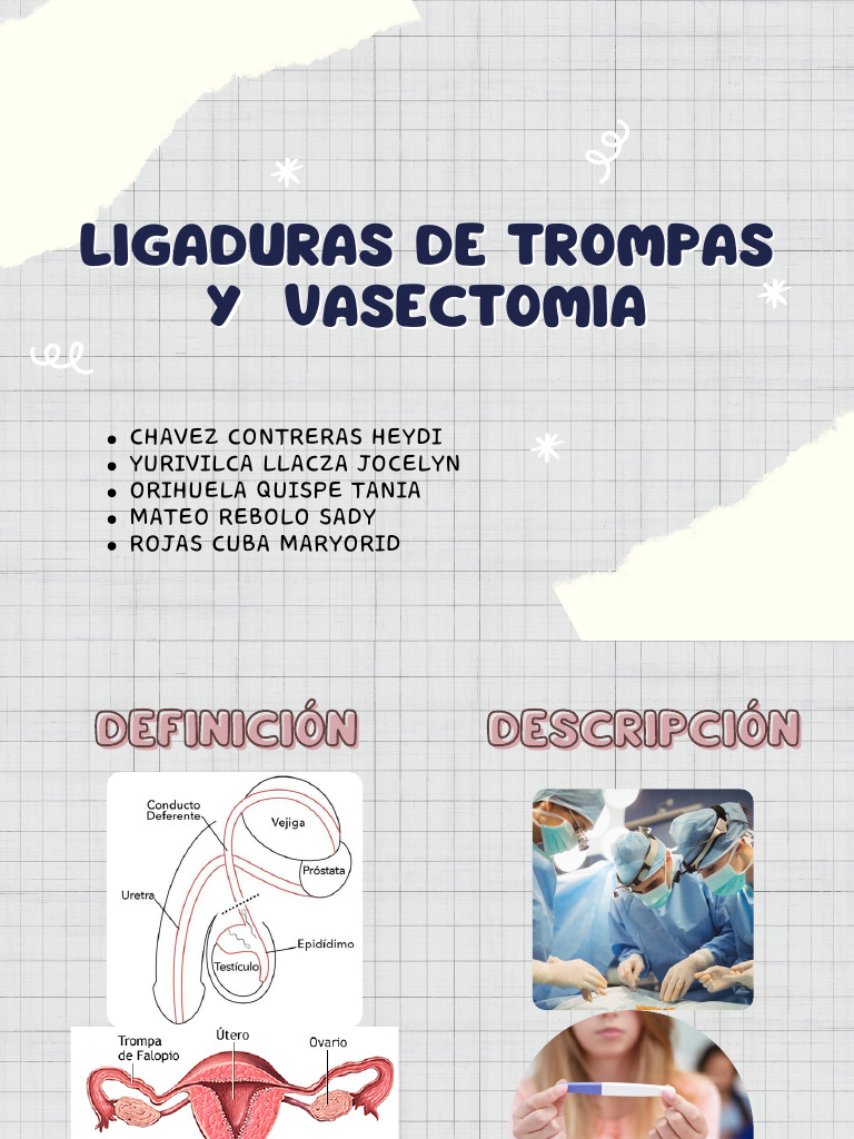 Ligaduras de Trompas y VASECTOMIA - Diapositivas Secundaria | PDF ...