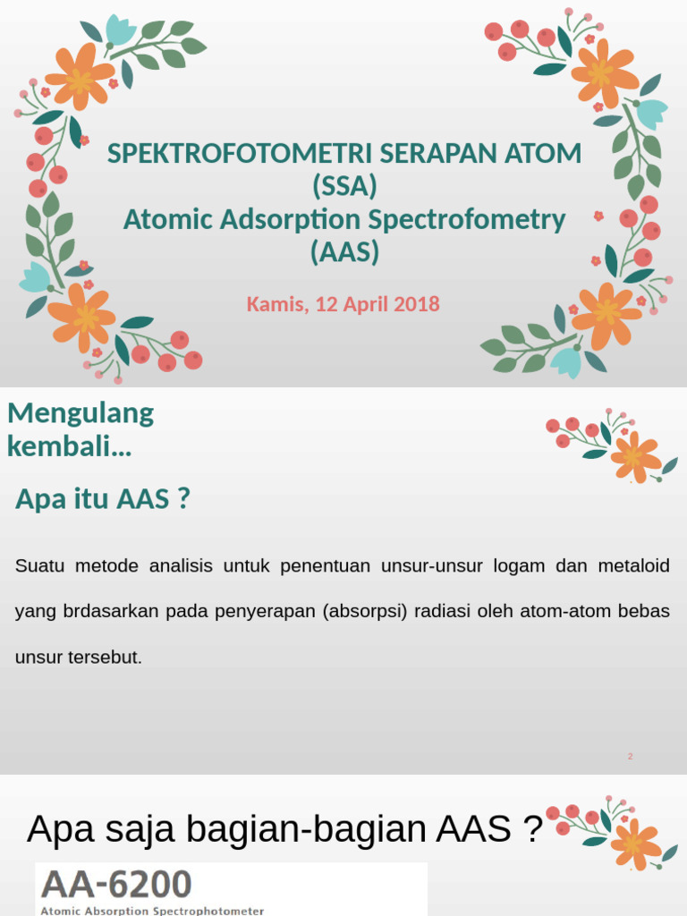 SPEKTROFOTOMETRI SERAPAN ATOM (AAS) | PDF