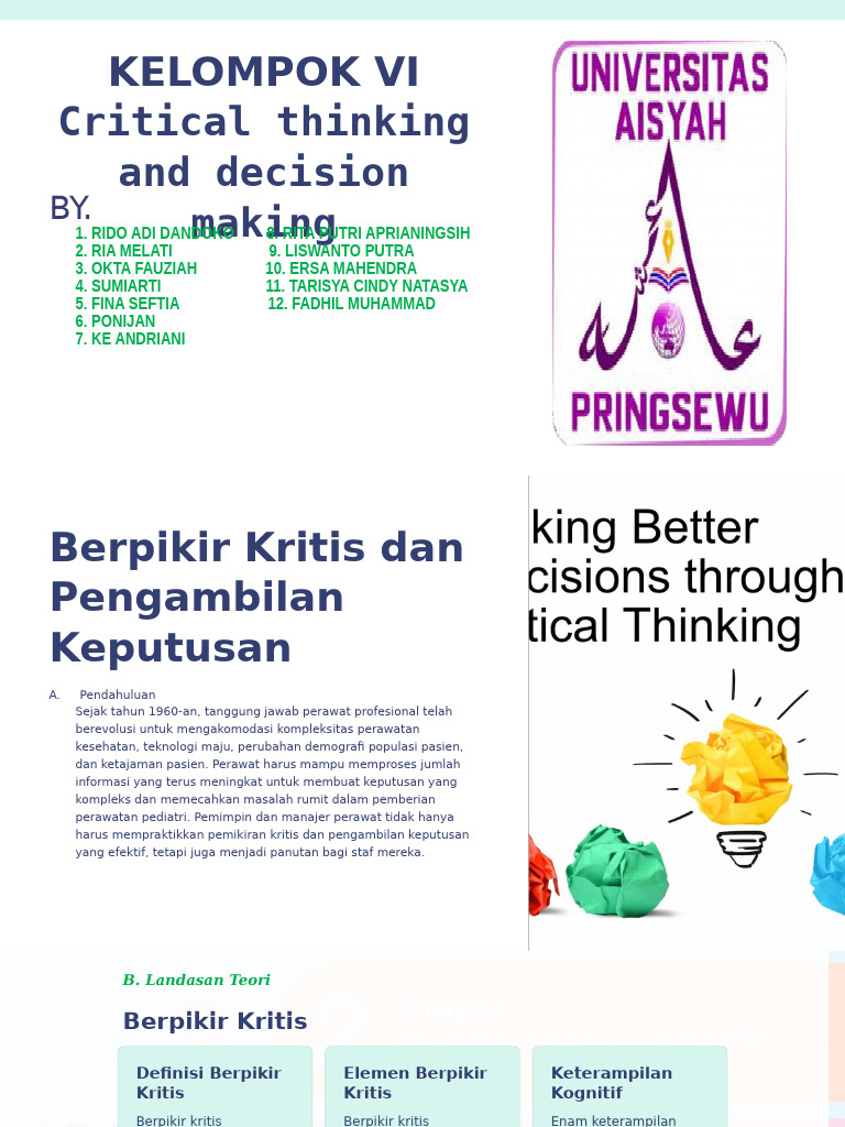 Criticsl Thinking KLP 6 | PDF