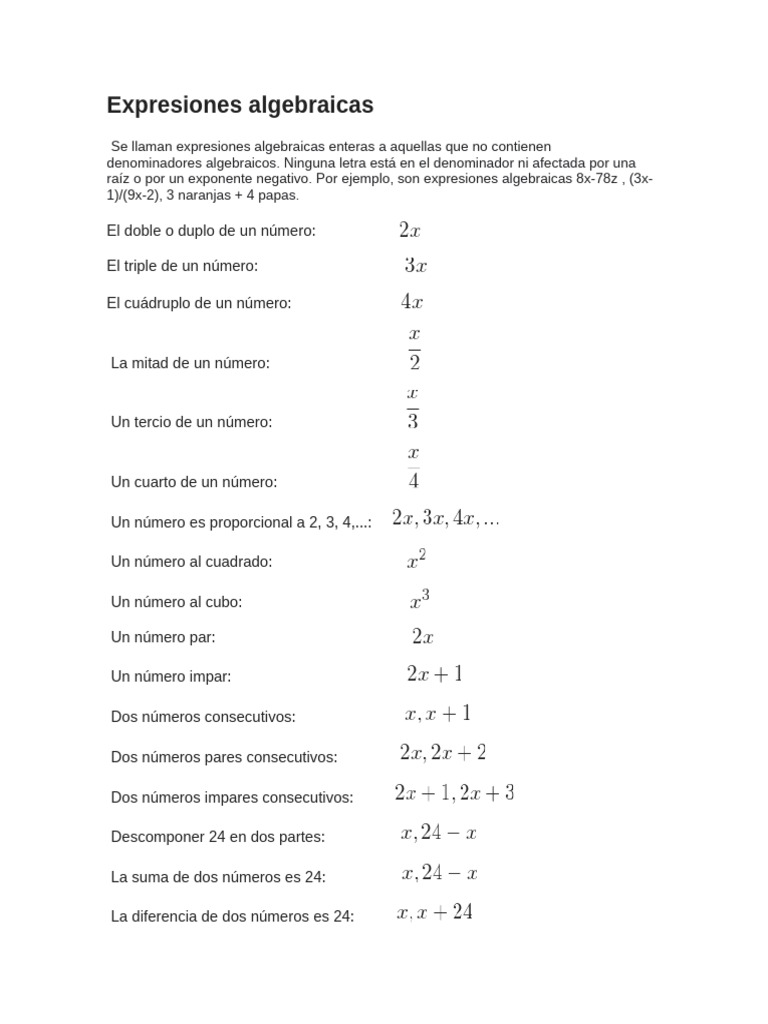 Expresiones Algebraicas | PDF