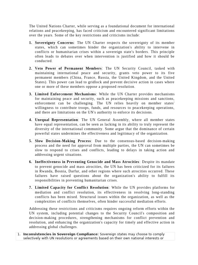 The United Nations Charter | PDF | United Nations | International Relations