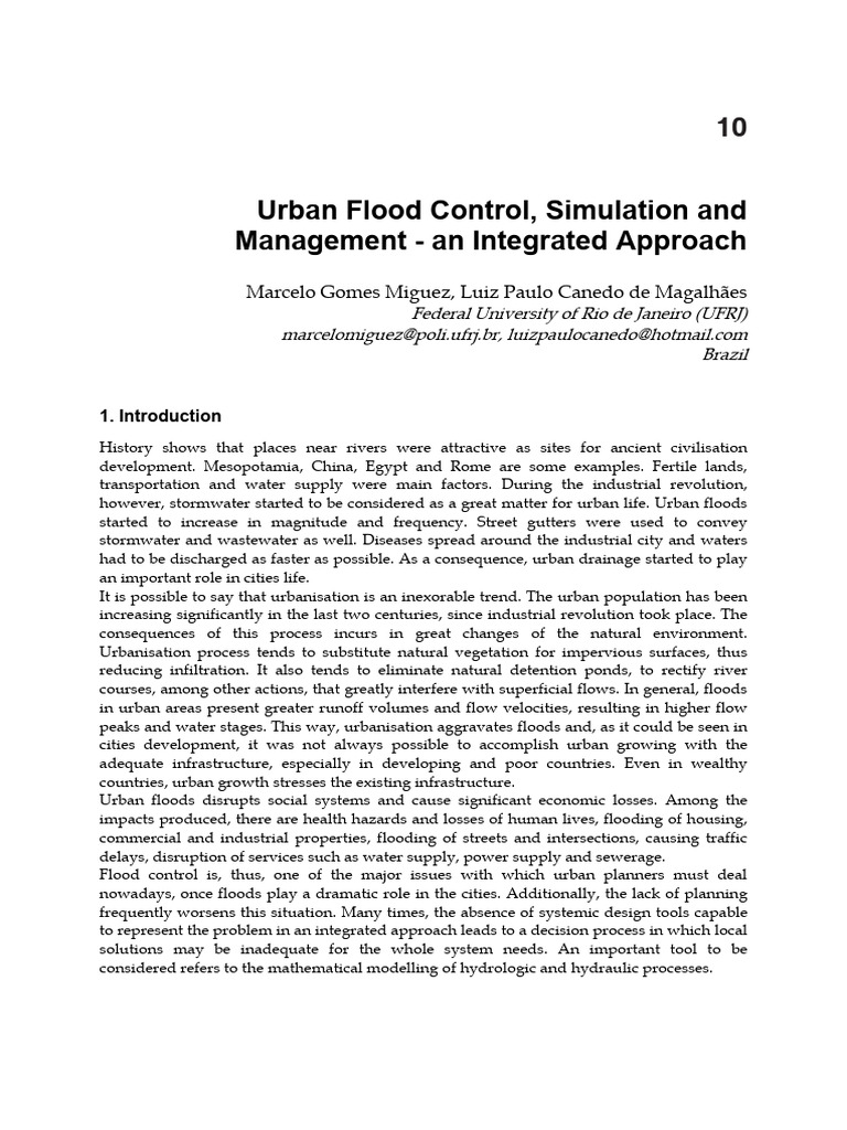 Urban Flood Control Simulation Techniques | PDF | Flood | Hydrology