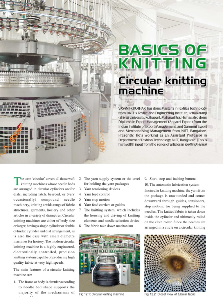 Overview of Circular Knitting Machines | PDF | Knitting | Textiles