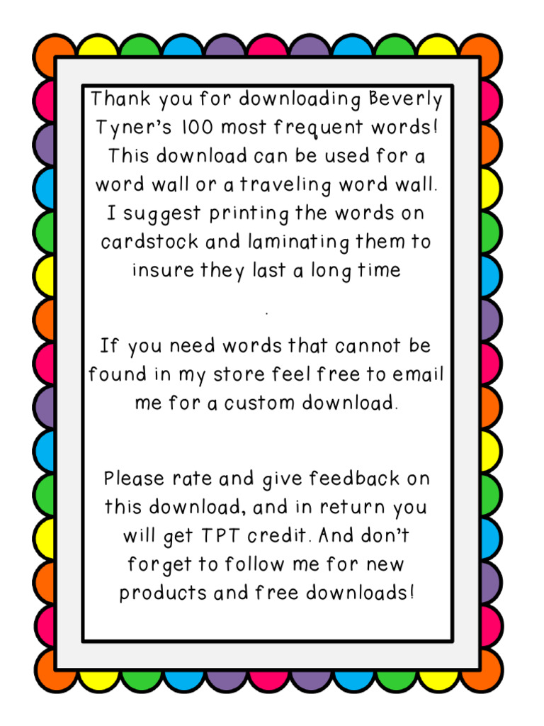 BeverlyTynerWordWall 1 | PDF | Self-Improvement