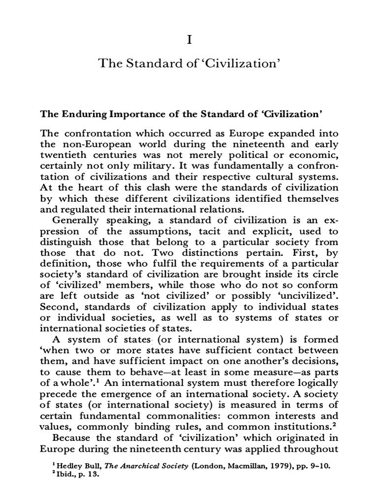 Gong, The Standard of 'Civilization' | PDF | Civilization | Political ...