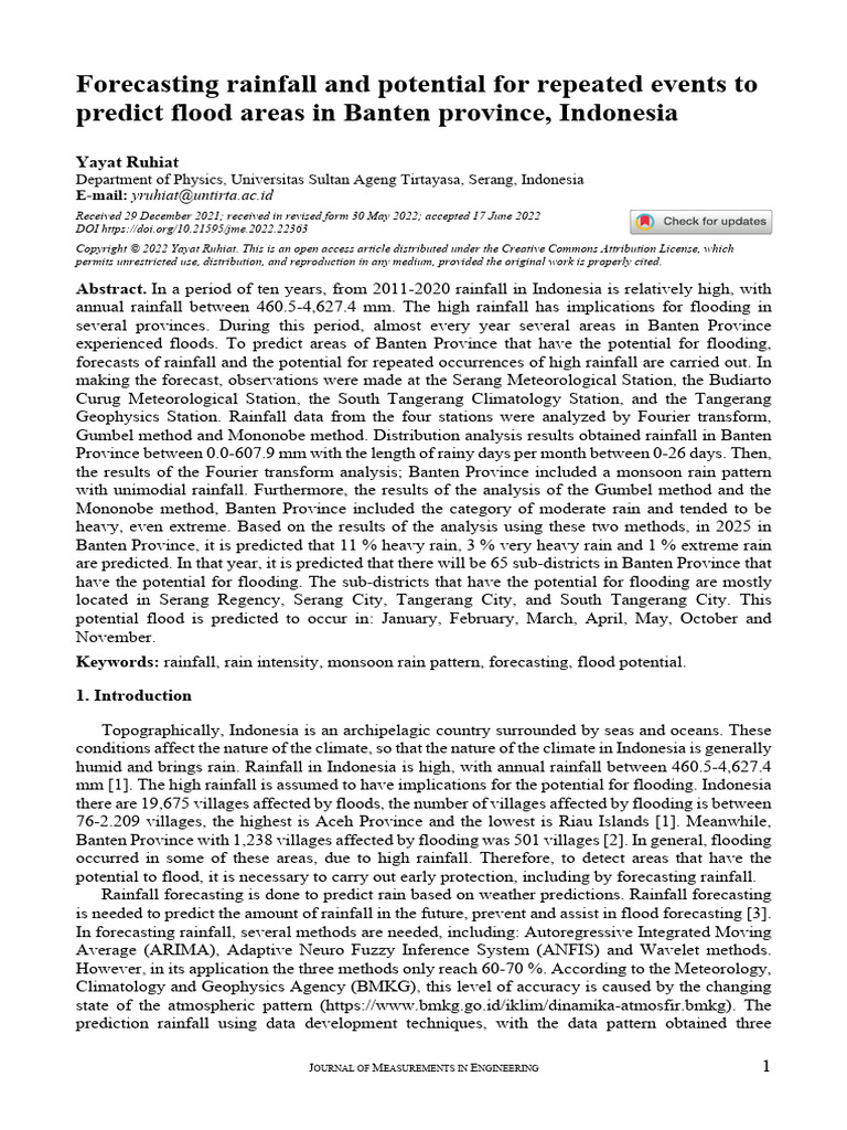 Forecasting Rainfall and Potential For Repeated Events To | PDF | Rain ...