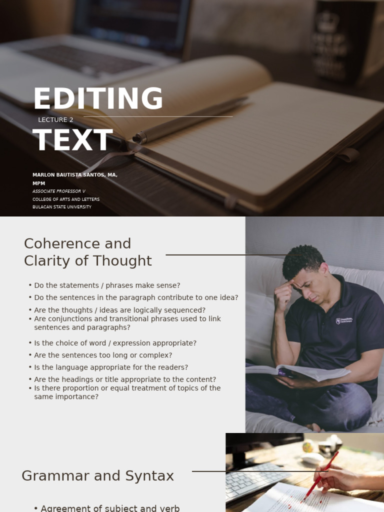 Lecture 2 Editing Text | PDF | Bracket | Comma