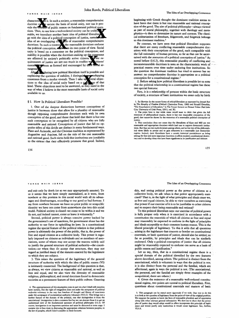 Rawls' Overlapping Consensus Explained | PDF | Justice | Crime & Violence