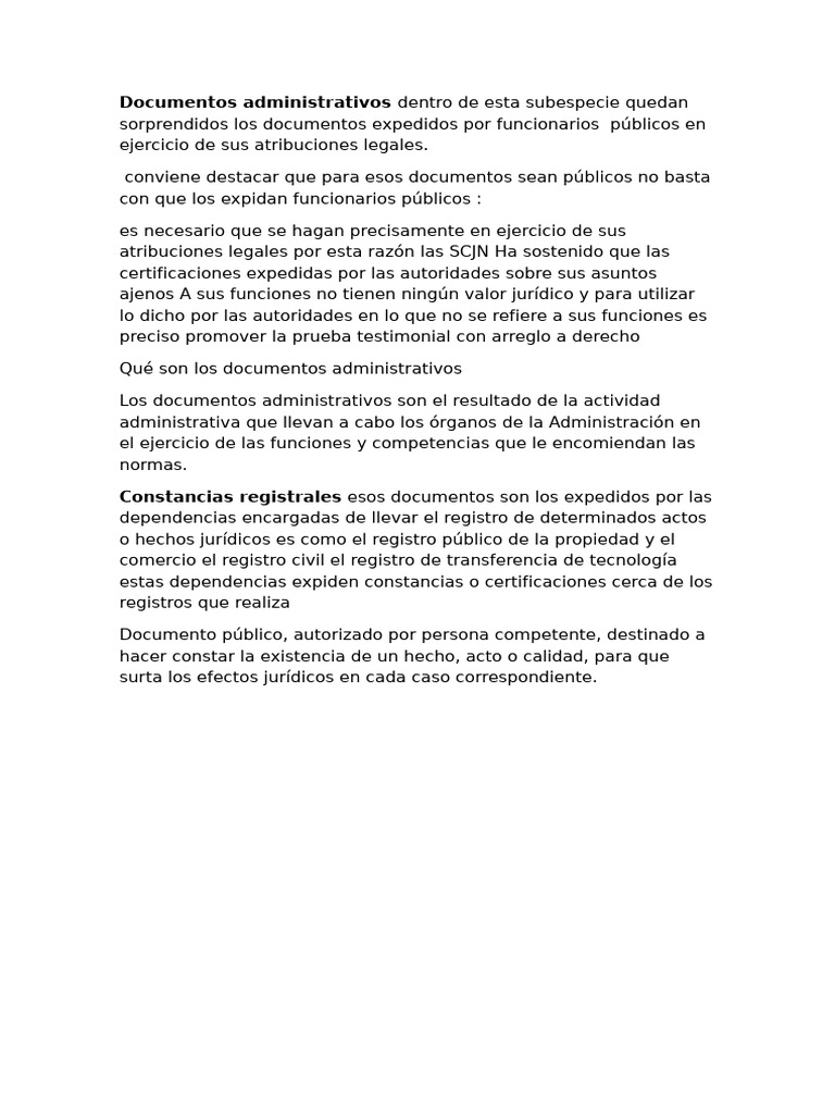 Documentos Administrativos y su Validez | PDF | Finanzas y dinero