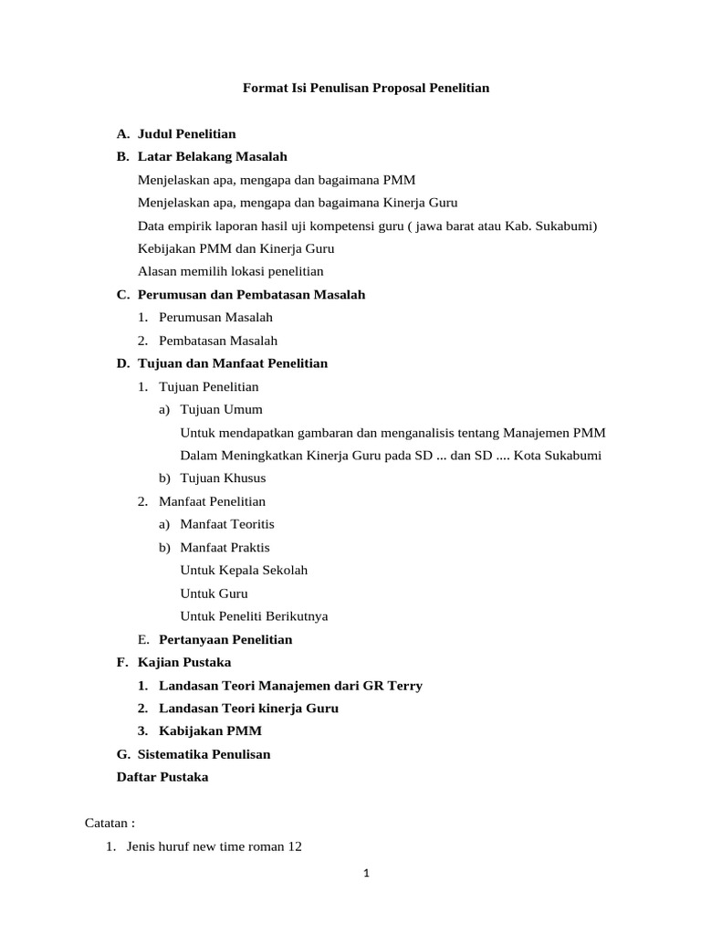 Format Penulisan Poposal Tesis | PDF