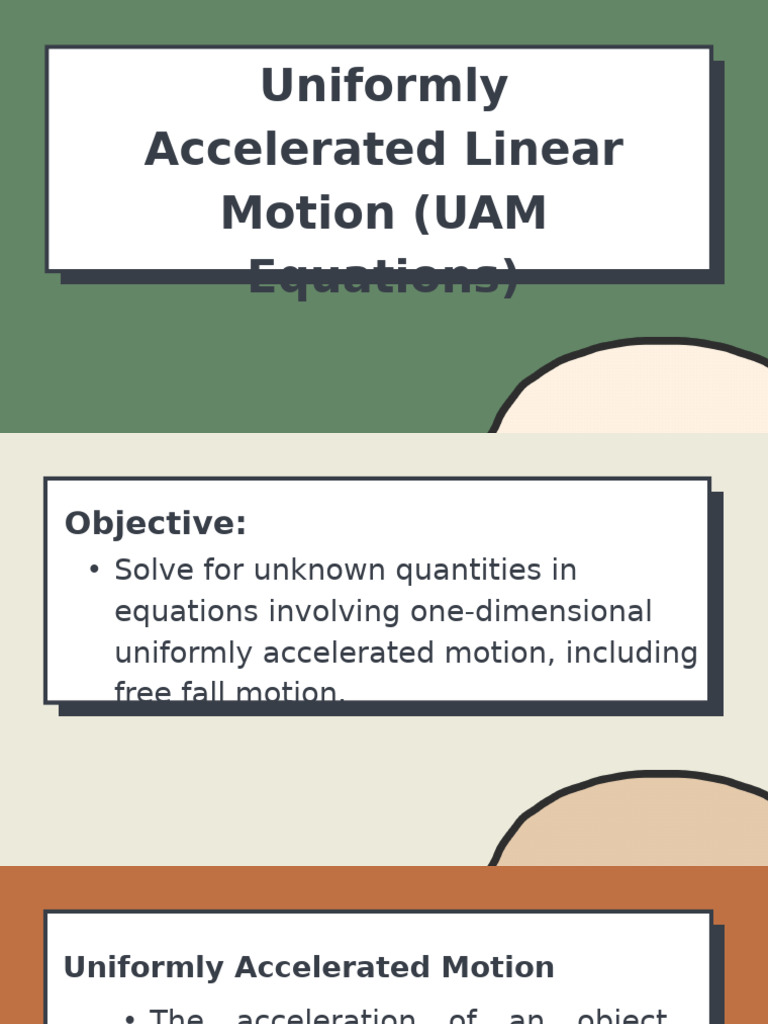 Uniformly Accelerated Linear Motion | PDF | Acceleration | Dynamics ...