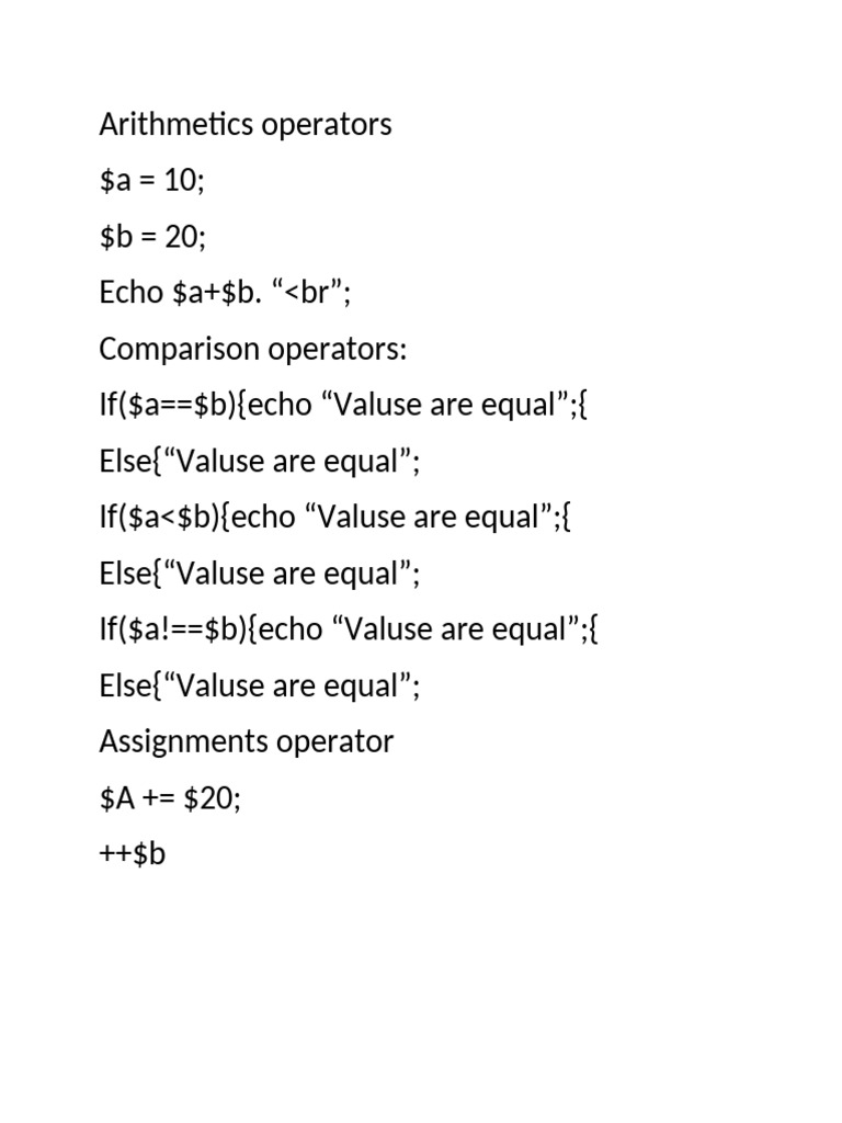 Arithmetics Operators | PDF
