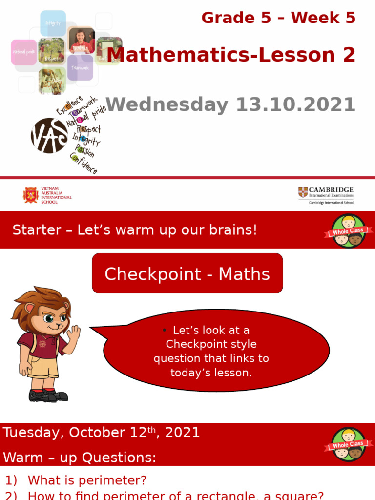 CAP G5 W8 Maths - L2 Perimeter of Rectilinear Shapes | PDF | Length ...