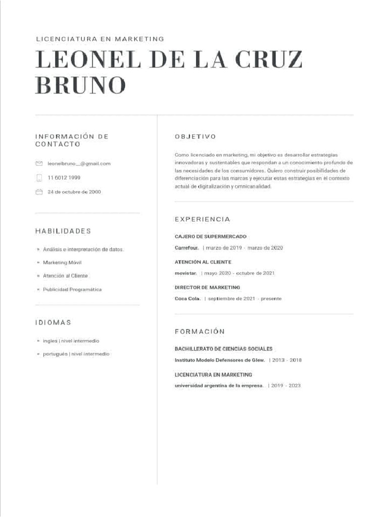 Curriculum Leo Bruno 2024 | PDF