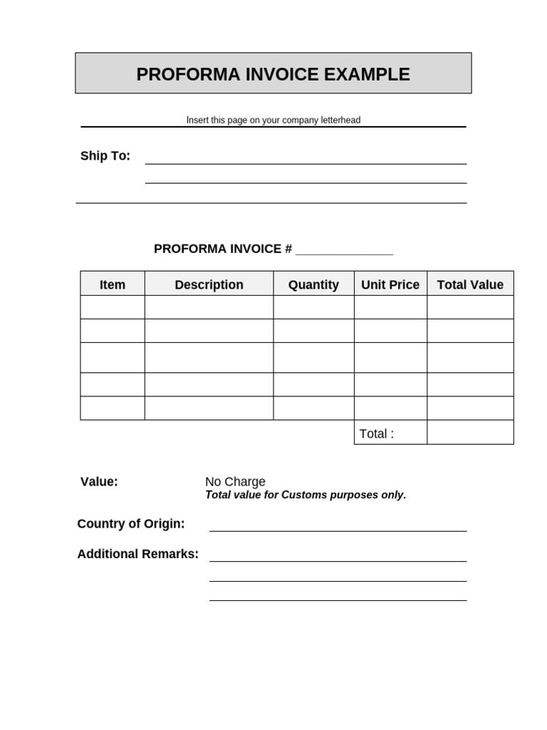 Profoma Invoice Samples 2 | PDF