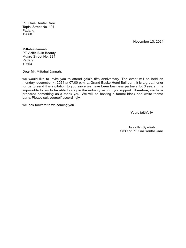Formal Letters | PDF