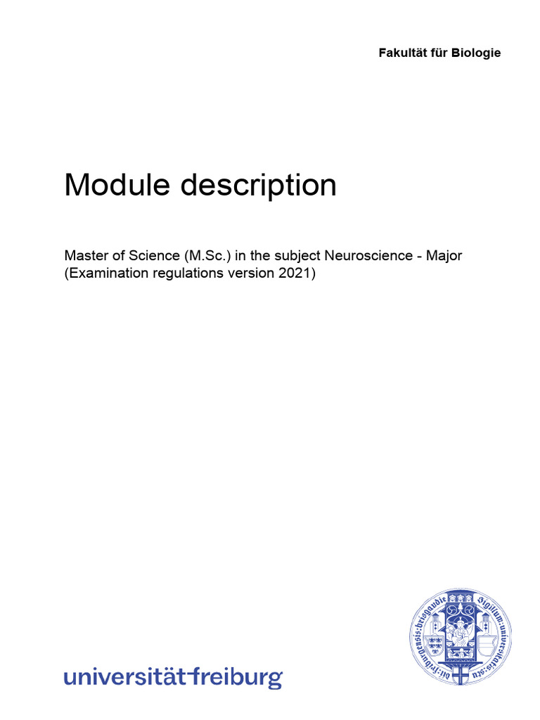 2024 Modulhandbuch | PDF | Neuroscience | Statistics