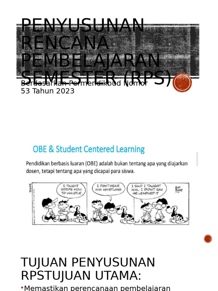 Penyusunan Rencana Pembelajaran Semester (RPS) | PDF